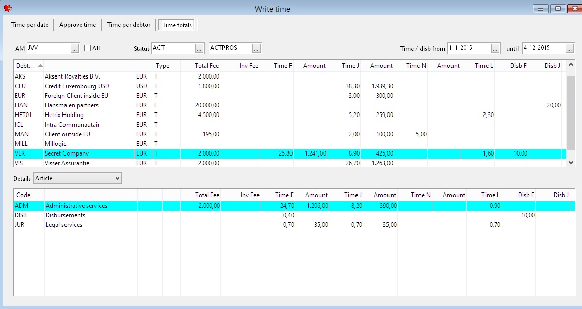 Mill7 Time & Billing